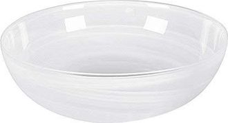 Leonardo Alabastro Glas-Schale, tiefer Design-Teller aus Glas, handgefertigte Deko-Schale in weiß, 9 x 28 x 28 cm (HxBxT), 031128