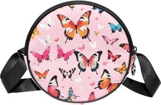 Generic Sac &agrave; bandouli&egrave;re rond pour femme, petit sac &agrave; bandouli&egrave;re avec fermeture &eacute;clair, bretelles r&eacute;glables, style d&eacute;contract&eacute;, pour femmes et filles