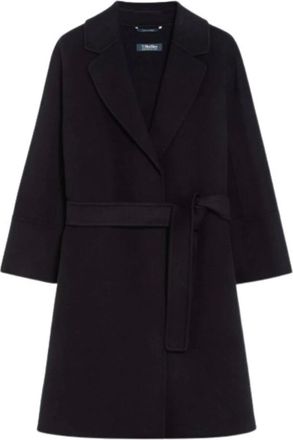 Max Mara Femme, Manteaux, Noir, Taille: 36 FR Arona Manteau Court Crois&eacute; en Laine Double Face
