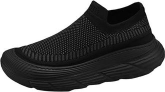 Generic Baskets Homme Chaussures de Sport Slip-on en Mesh Tricot&eacute;e Baskets de Marche sans Lacets L&eacute;g&egrave;res Semelle &Eacute;paisse Sneakers Tendances D&eacute;contract&eacute;e 39