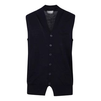 Ballantyne Luxuri&ouml;se Blaue Wollweste Aw25 - - Jackets - Herren - Blau - 2XL