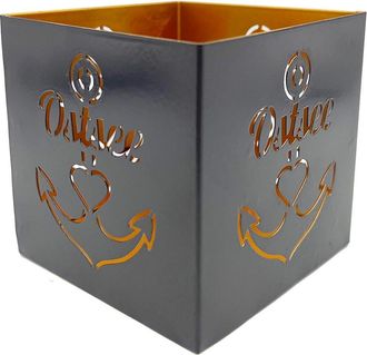 Generic Ostsee Windlicht Metall Teelicht Anker Meer Urlaub viereckig Souvenir Germany