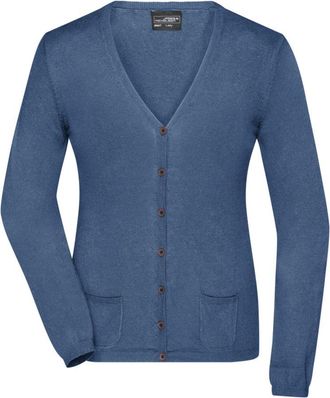James & Nicholson Cardigan Klassische Damen Strickjacke Ladies Cardigan JN667 mit Seide- und Kaschmir-Anteil