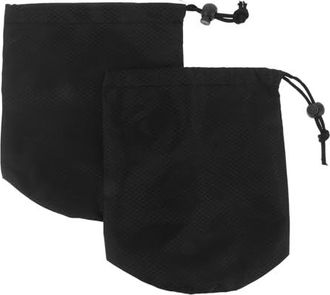 Yarnow Lot de 2 Paquet &agrave; Cordon en Tissu Oxford Noir Imperm&eacute;ables et R&eacute;sistants Format Compact pour Rangement Portable de V&ecirc;tements et Accessoires de Camping