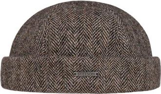 Stetson Bonnet Docker Lavoy Herringbone Wool Homme - Made in The EU Casquette Style pour lhiver avec Revers, Bonnets Docker, Doublure Hiver Automne-Hiver - XX
