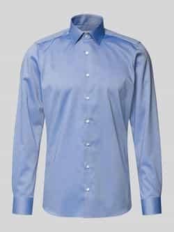 Olymp Level 5 Slim Fit Business-Hemd mit Strukturmuster und Kentkragen