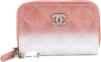 Chanel CC Zip Coin Purse Ombre Quilted Calfskin small wallets - Rosa