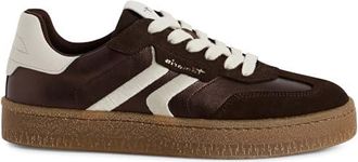 Infinity Leather Baskets &agrave; Lacets El&eacute;gantes en Cuir Su&eacute;d&eacute; Marron pour Femmes