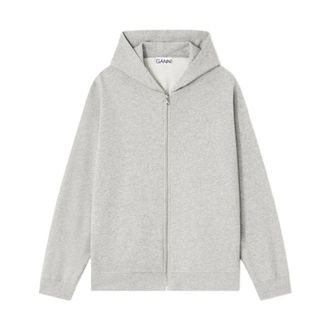 Ganni Teddy Zip Hoodie - - Sweatshirts & Hoodies - Damen - Grau - 2XS/XS