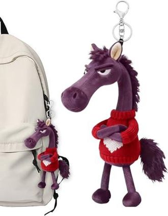 Generic Porte-cl&eacute;s cheval pour femme | Ornements de collection en peluche 2026 | Porte-cl&eacute;s en voiture de cheval | Pour adultes, gar&ccedil;ons et filles, anniversai
