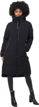Marikoo Veste dhiver matelass&eacute;e pour femme - Manteau dhiver matelass&eacute; - Manteau long et chaud - B949, Noir, S