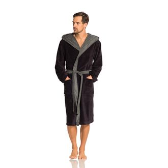 Vossen Damen & Herren Bademantel Poppy anthrazit XXL