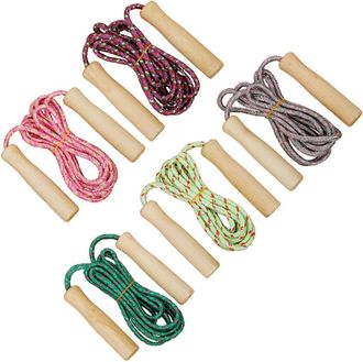 BESPORTBLE Hohopeti 5 St&uuml;ck Springseil mit Holzgriffen Leichtes Gymnastikseil f&uuml;r Langlebiges Trainingsger&auml;t f&uuml;r Fitness und Gesundheit Zuhause Zuf&auml;llige Farbe Z