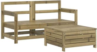 vidaXL Salon de jardin 3 pcs bois de pin impr&eacute;gn&eacute; vidaXL