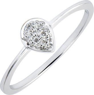 Edenly Ring Vielfalt - Kostbarer Tropfen - 18 Karat Weißgold und Diamanten