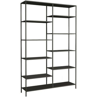 Dmora B&uuml;cherregal Albicocca, B&uuml;roregal, Mobiler Buchhalter, B&uuml;cherbrett, 120x30 h188 cm, Schiefer - Dmora