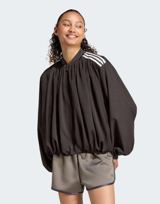 adidas Originals haut de surv&ecirc;tement pliss&eacute; marron-Noir