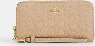 Coach Langes Portemonnaie Aus Signature-Leder Mit Rundumreissverschluss