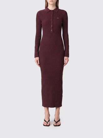 Courr&egrave;ges Robe polo midi en maille c&ocirc;tel&eacute;e et coupe slim