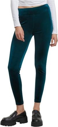 Urban Classics Legging Taille Haute en Velours pour Femme, Bleu Sarcelle, XXXL