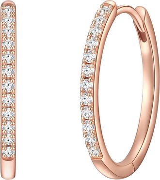 Glanzst&uuml;cke M&uuml;nchen Ohrringe - Sterling Silber Creolen Zirkonia - Gr. unisize - in Quarz - f&uuml;r Damen