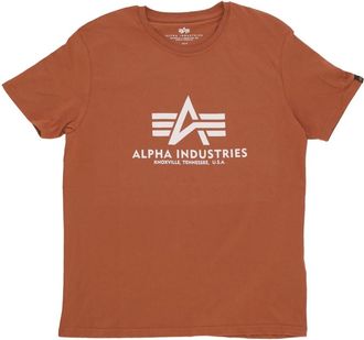 Alpha Industries Braunes Rundhals-T-Shirt - - Tops - Herren - Braun - S