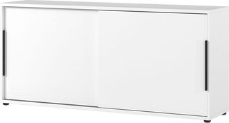 M&S Collection M&s - Meuble de rangement 2 portes coulissantes 160x40x74 cm blanc - mailz