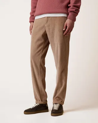 Faguo Pantalon taille &eacute;lastique beige fonc&eacute;