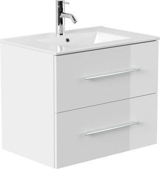 Magnolia Home Badm&ouml;bel Firenze 70 SoftClose weiss hochglanz