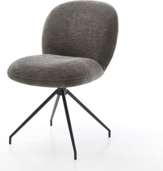 DELIFE Esszimmerstuhl Nube-Flex Boucl&eacute; Soft Schlamm Kreuzgestell konisch Schwarz Taschenfederkern, Esszimmerst&uuml;hle