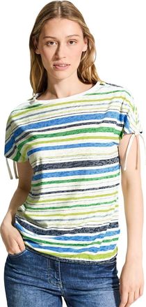 Cecil Damen B321627 Gestreiftes T-Shirt, Vanilla White, Large