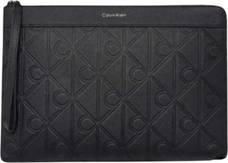 Calvin Klein Homme, Accessoires, Noir, Taille: ONE Size XL Emblem AOP Emboss Medium Zip