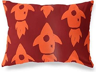 Bonamaison Le Jardin du Lin Kissenbezug Zierkissenbezug Orange-Bordeaux Kissenbezug, Für Bett, Auto, Sofa, Haus, Wohnzimmer, Schlafzimmer, Dekoration, 45x60 Cm -