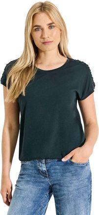 Cecil Damen B321291 Dekoratives T-Shirt, fir Green, 40