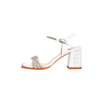 Cesare Gaspari Femme, Chaussures, Blanc, Taille: 40 EU Sandales &agrave; talon bloc &agrave; bout ouvert Alisa