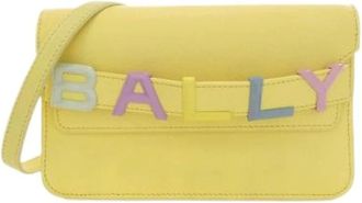 Bally Pre-owned Sac bandouli&egrave;re en cuir Logo Crossbody - Femme - Pre-owned - Jaune - Taille: ONE Size