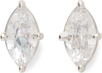 Kate Spade New York Signature Solitaire Studs, Clear/Silver