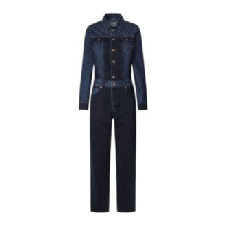 Pepe Jeans London Blue Denim Jumpsuit Valerie - - Jumpsuits & Playsuits - Damen - Blau - M