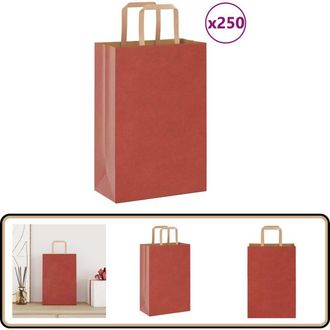 vidaXL Vidaxl - Papiertragetaschen 250 Stk. mit Henkeln Rot 21x11x31 cm