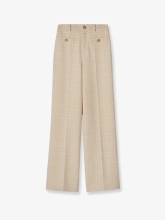 Gucci Cotton blend trousers with checked pattern - GUCCI - gender_Woman