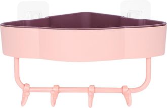 BESPORTBLE Bohrfreies Dreieck Eckregal aus Formstabilem PP Kunststoff Badezimmer Aufbewahrungsregal mit Eckablauf Vielseitiger Hängeorganizer für Bad und Küche R