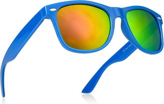 Miobo Retro Sonnenbrille, verspiegelt, Nerd-Design, Unisex, Club-Stil, UV400