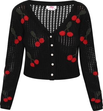 Mymo Strickjacke Frauen Schwarz