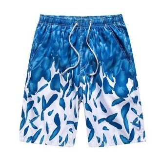 Generic Maillot de bain pour homme Short de bain d&eacute;t&eacute; pour homme Short imprim&eacute; avec poche &agrave; cravate, bleu clair, XXL