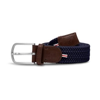 La Boucle Elastischer Stretchg&uuml;rtel f&uuml;r Damen und Herren, flexibler Flechtg&uuml;rtel mit Metallschnalle, G&uuml;rtel Herren Navy Blau mit Einheitsgr&ouml;&szlig;e durch Stretchmate
