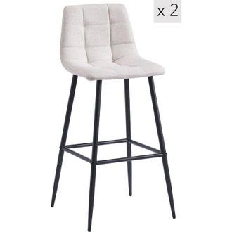 Nordlys Nordlys - Lot de 2 Tabourets de Bar Metal Tissu Scandinave