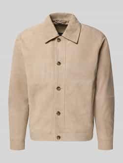 Selected Regular Fit Lederjacke aus echtem Ziegen-Velours Modell LANCE