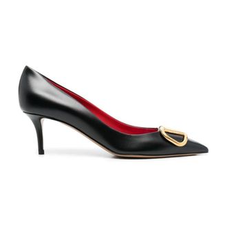 Valentino Garavani Femme, Chaussures, Noir, Taille: 36 EU Escarpins &agrave; Talons Pointus en Cuir Noir