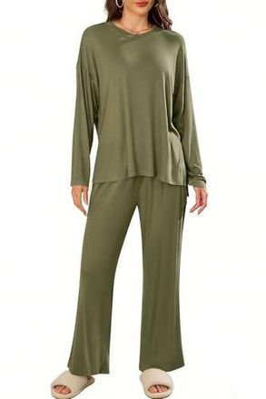 SHEKINI Ensemble Surv&ecirc;tement Femme 2 Pi&egrave;ces Loungewear &Eacute;l&eacute;gant Pyjama Manche Longue Pantalon Tenue D&eacute;contract&eacute; avec poches Hiver Pyjama Outfit Tracksuit Set