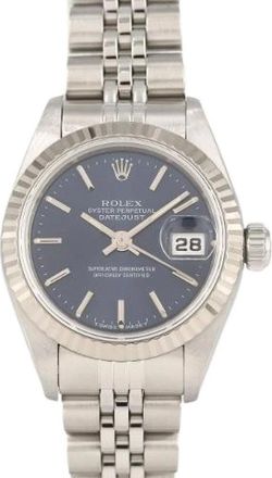 Rolex Montre Datejust en acier inoxydable et or blanc doccasion - Homme - Pre-owned - Bleu - Taille: ONE Size
